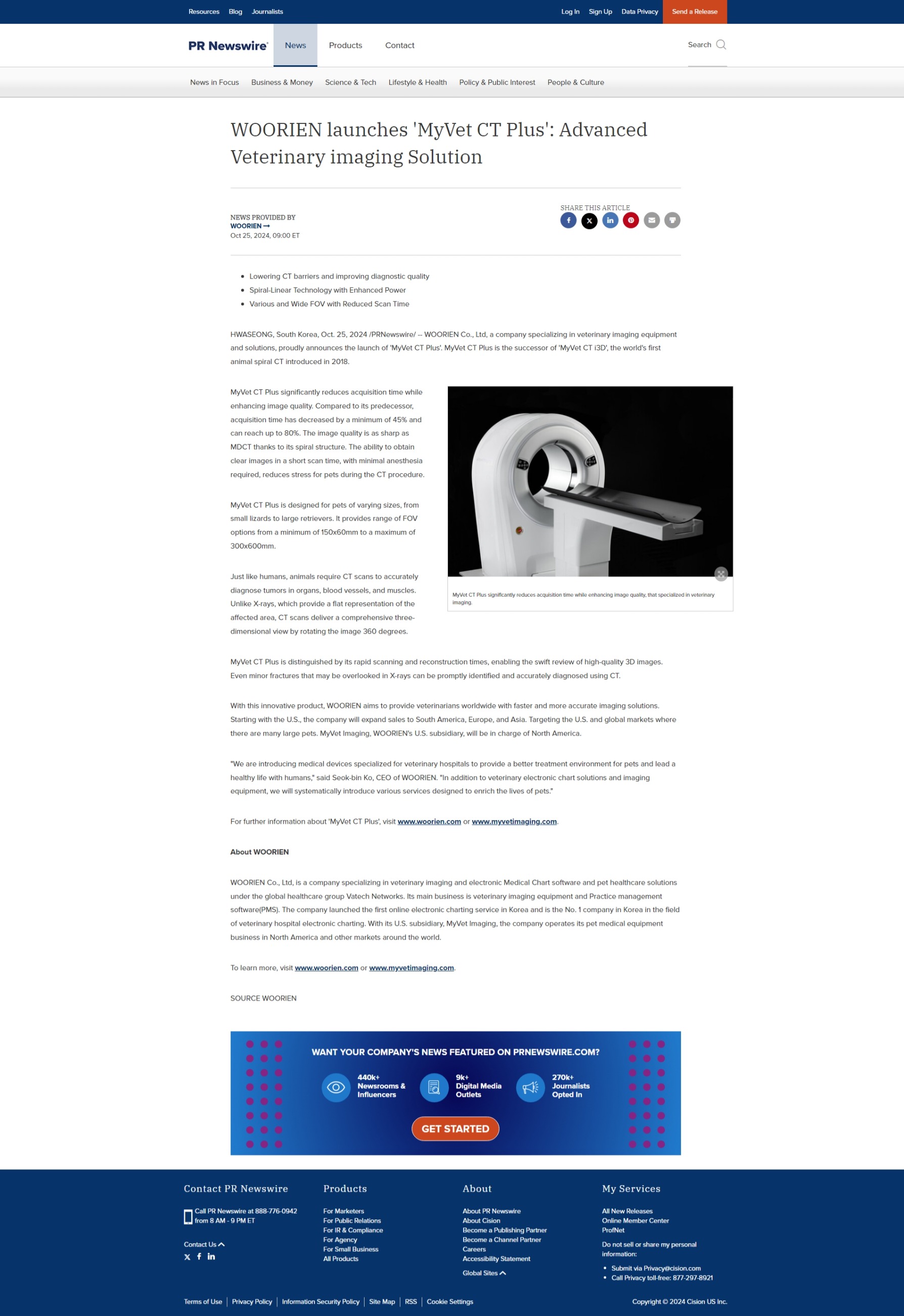 WOORIEN launches 'MyVet CT Plus': Advanced Veterinary imaging Solution ...